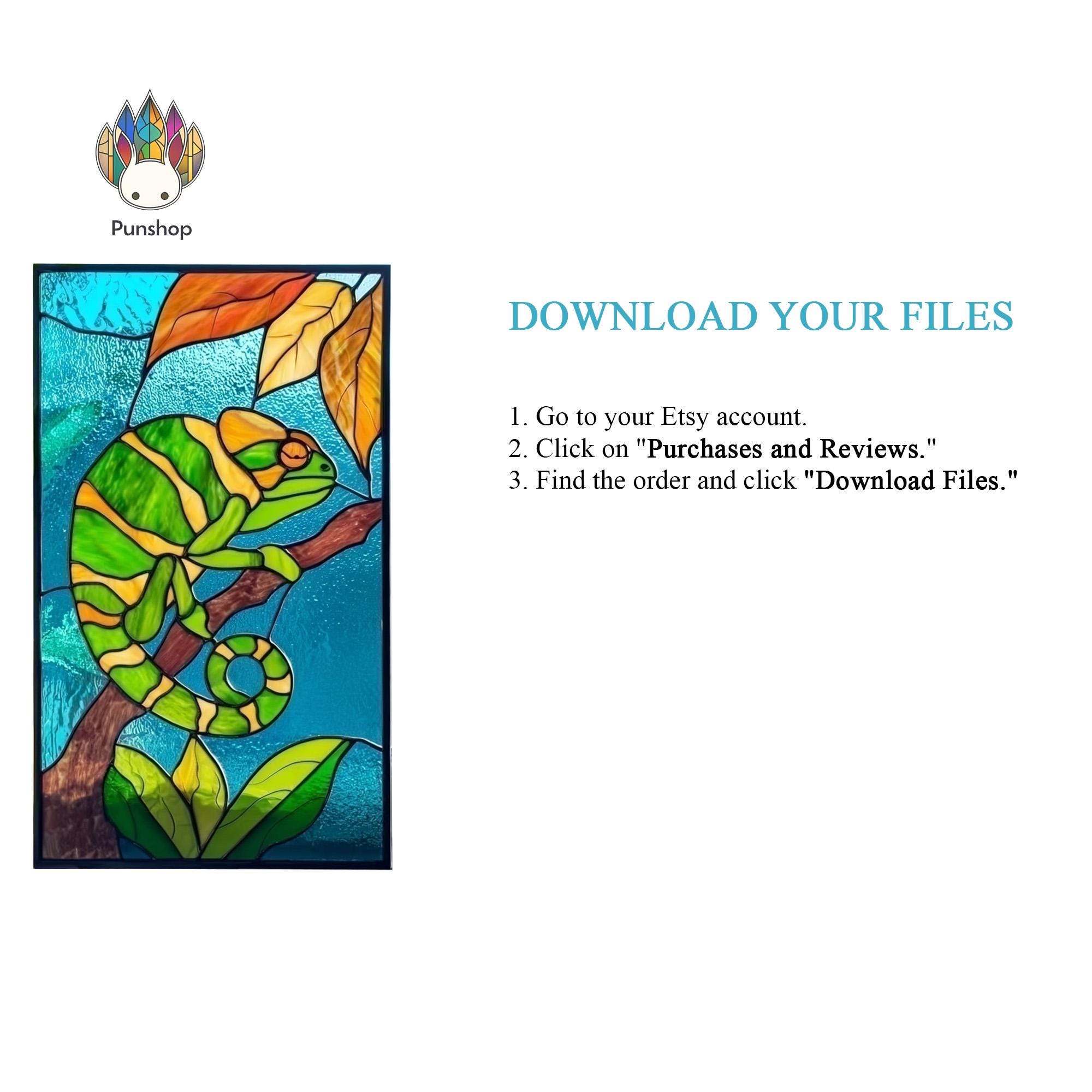 Digital Download Pattern NPUN514 Stained Glass Chameleon Suncatcher ...
