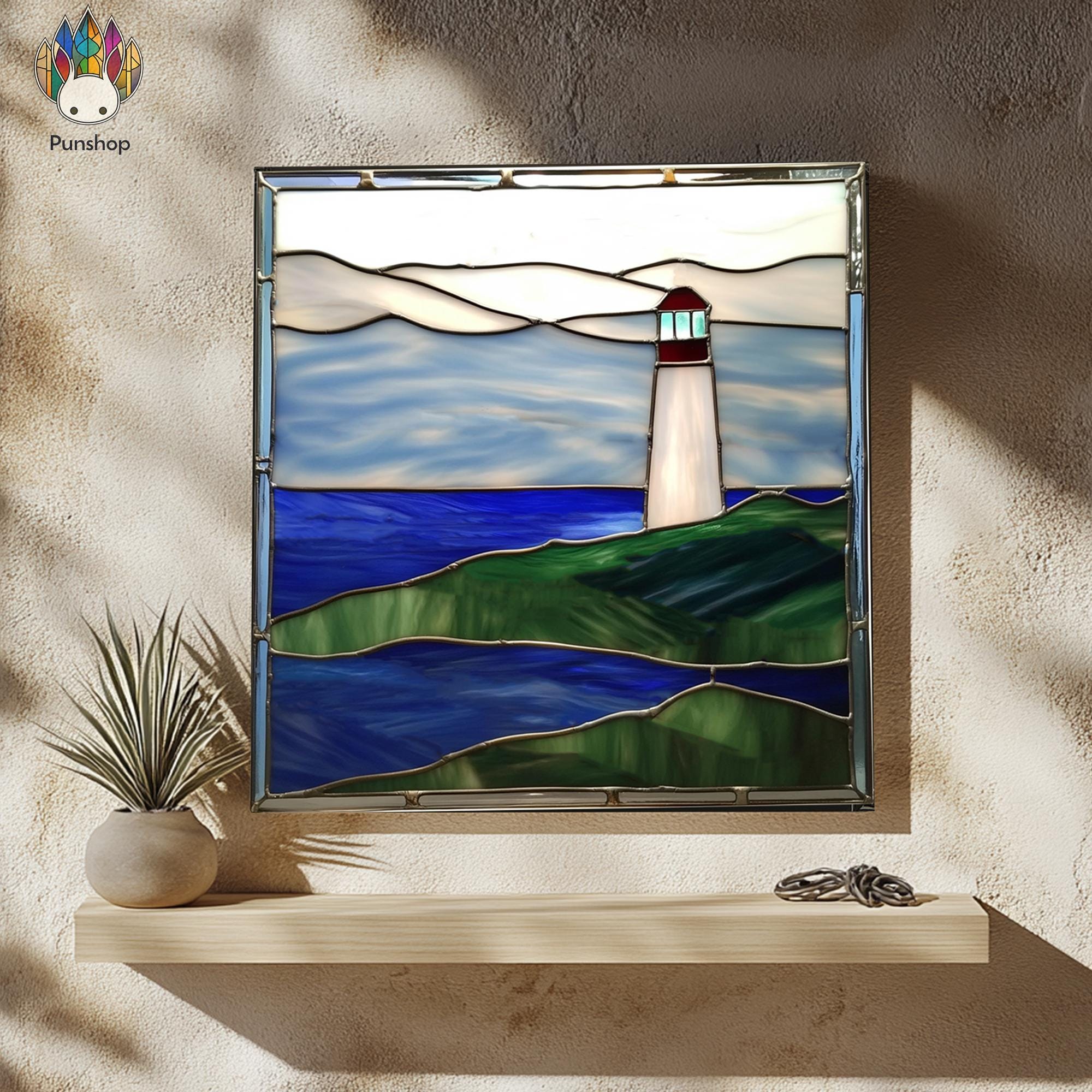 Digital Download Pattern Lighthouse PUN223 ,stained Glass Panel ...