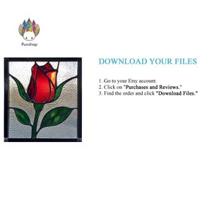Digital Download PATTERNS Stained Glass Rosebud Stained Glass With ...