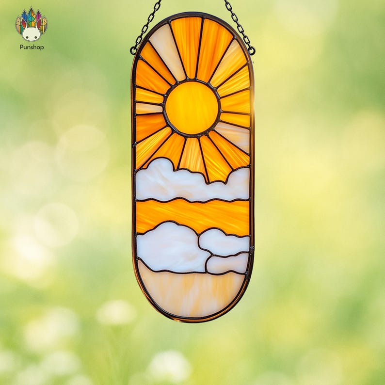 Digital Download Pattern Stained Glass Window Panels -stained Glass Sun ...