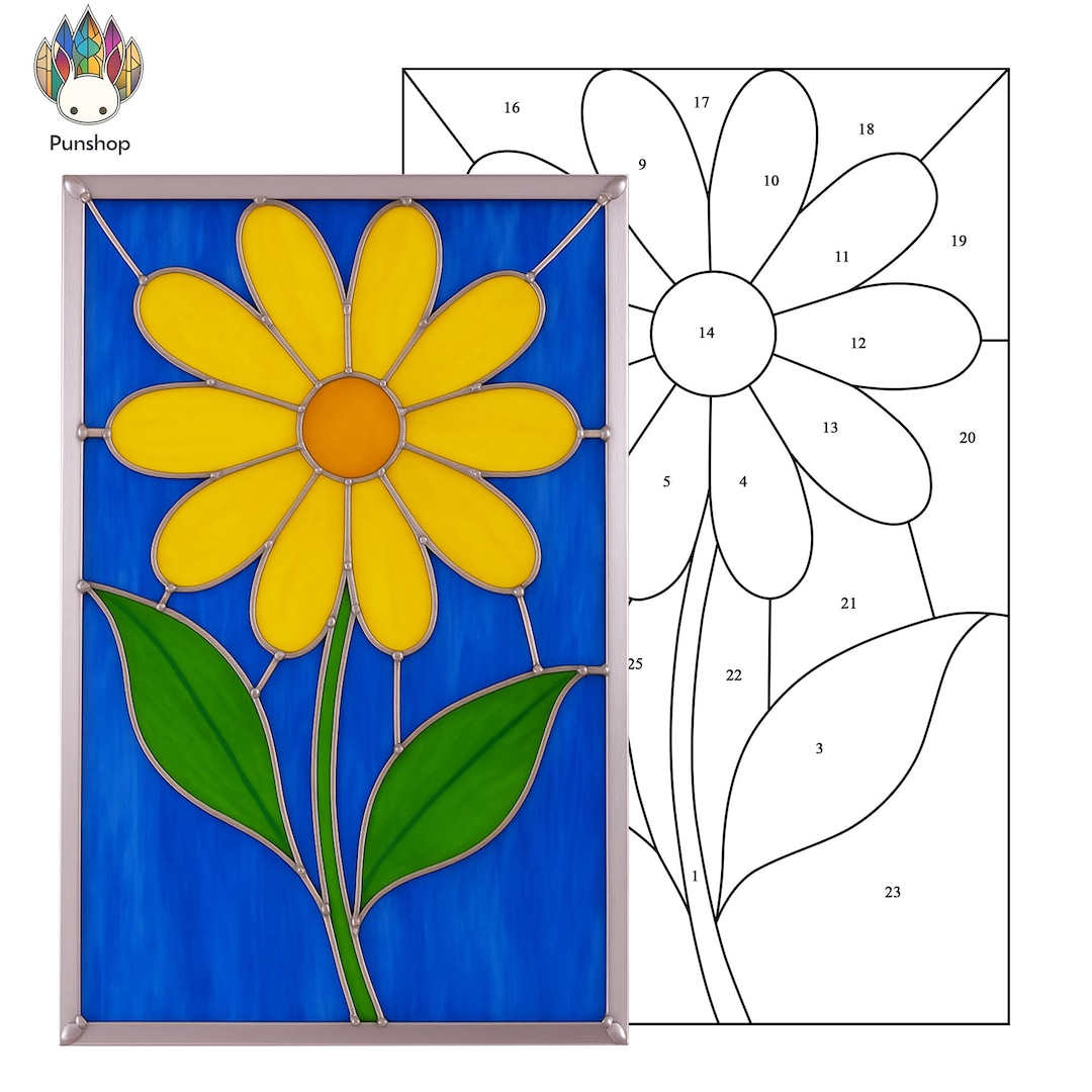 Digital Download PATTERNS Yellow Daisy Stained Glass PUN271 , Diy ...