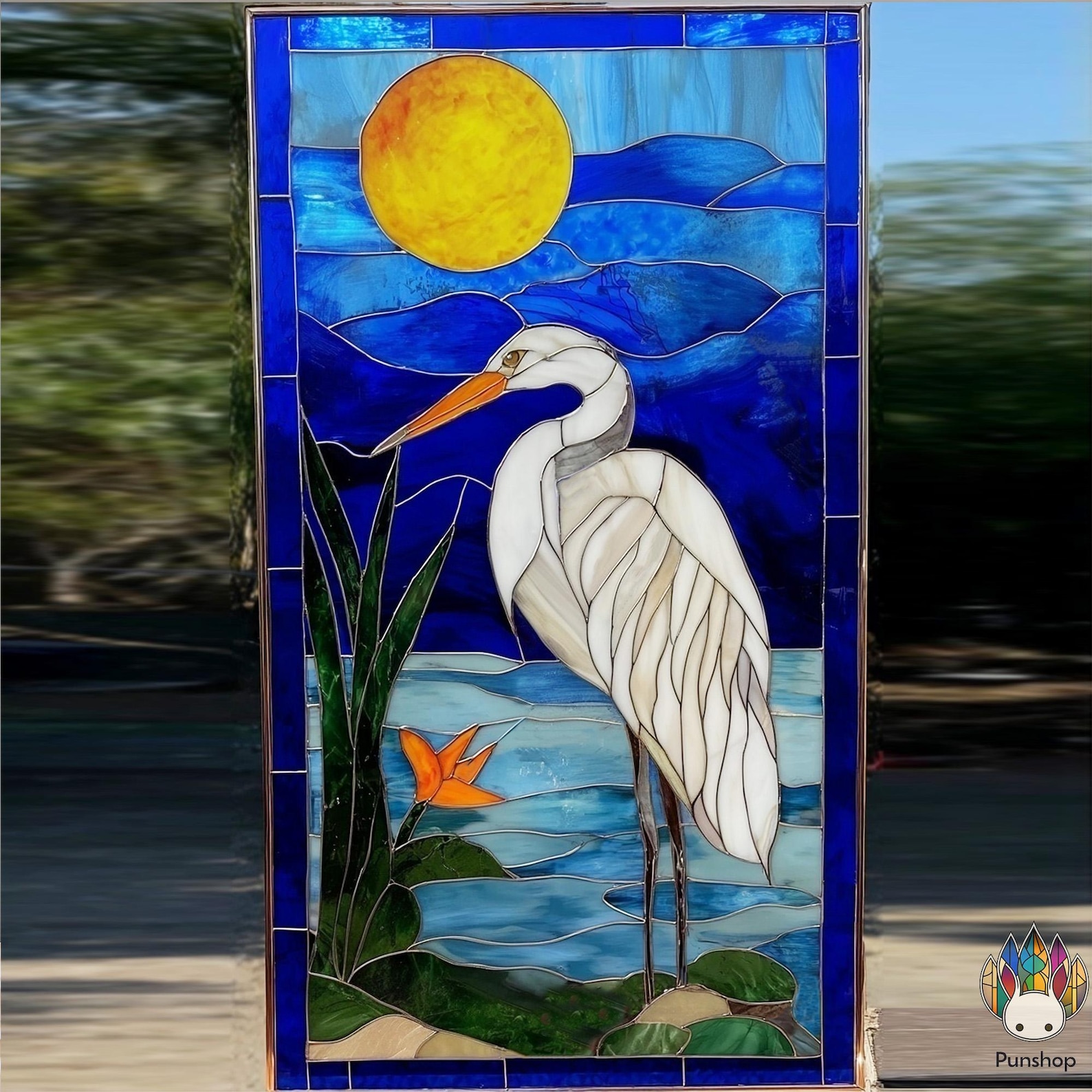 Digital Download Pattern PUN538 Egret Stained Glass Panel – White Heron ...
