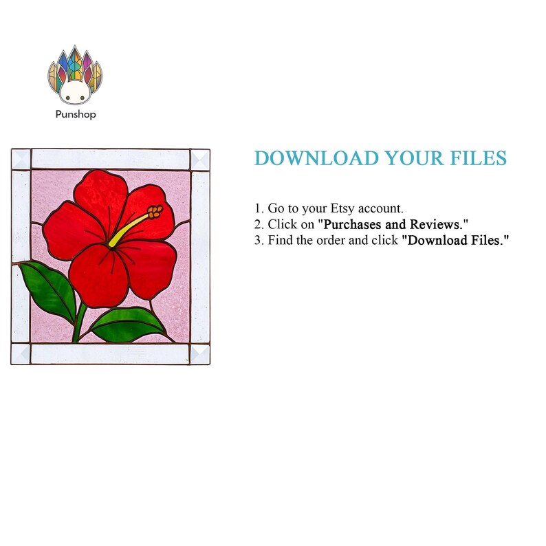 Digital Download Pattern Hibiscus NPUN372 , Diy Stained Glass Easy ...