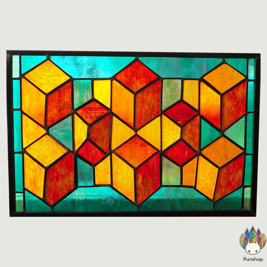 Digital Download Pattern Geometric Stained Glass Panels Stained Glass ...