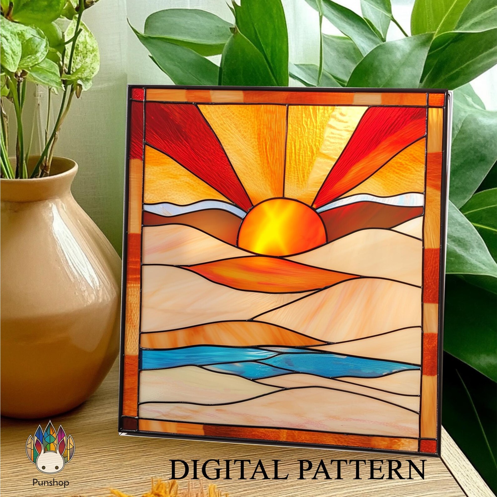 Digital Download Pattern Serene Stained Glass Artwork PUN 45 , Diy ...
