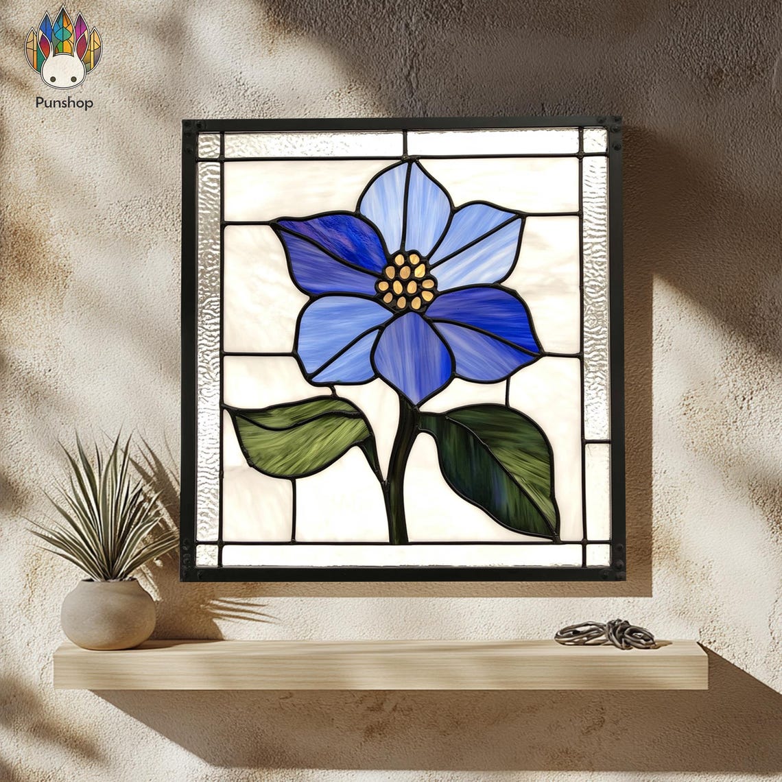 Digital Download PATTERNS Blue Flower ,stained Glass Window Panels ...