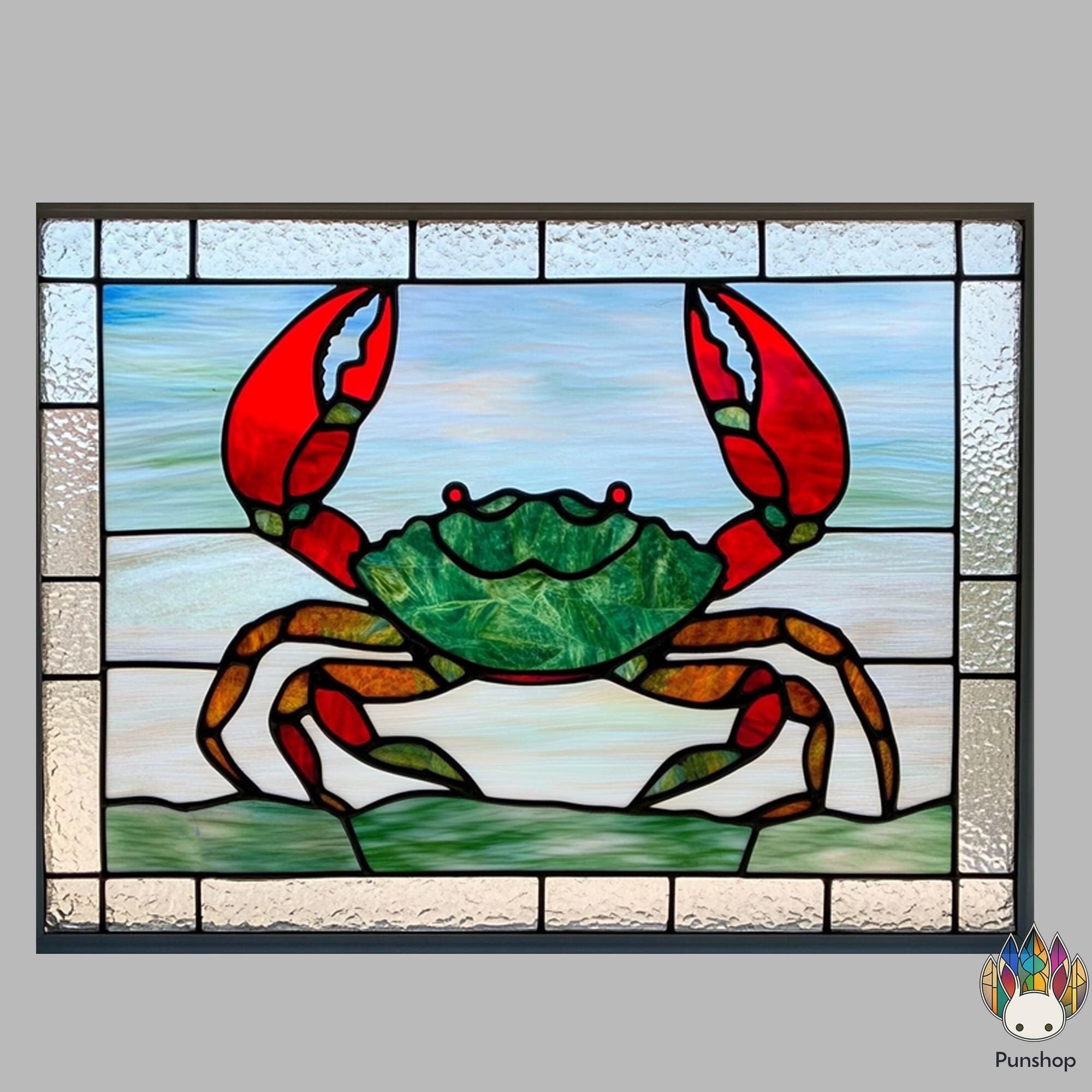 Digital Download Pattern Crab Stained Glass PUN111 in Alaska Stained ...