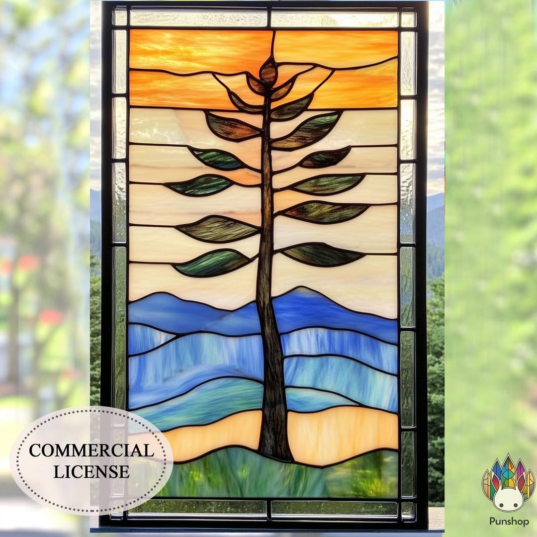 Digital Download PATTERNS Christmas Tree Stained Glass Panels, Custom ...