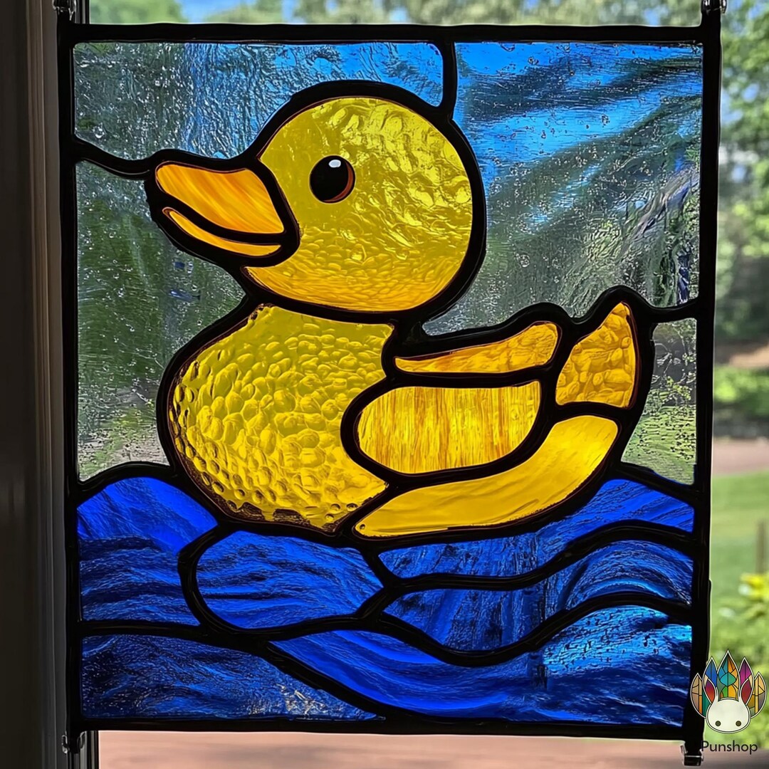 Digital Download Stained Glass Pattern Rubber Ducky Stained Glass ...