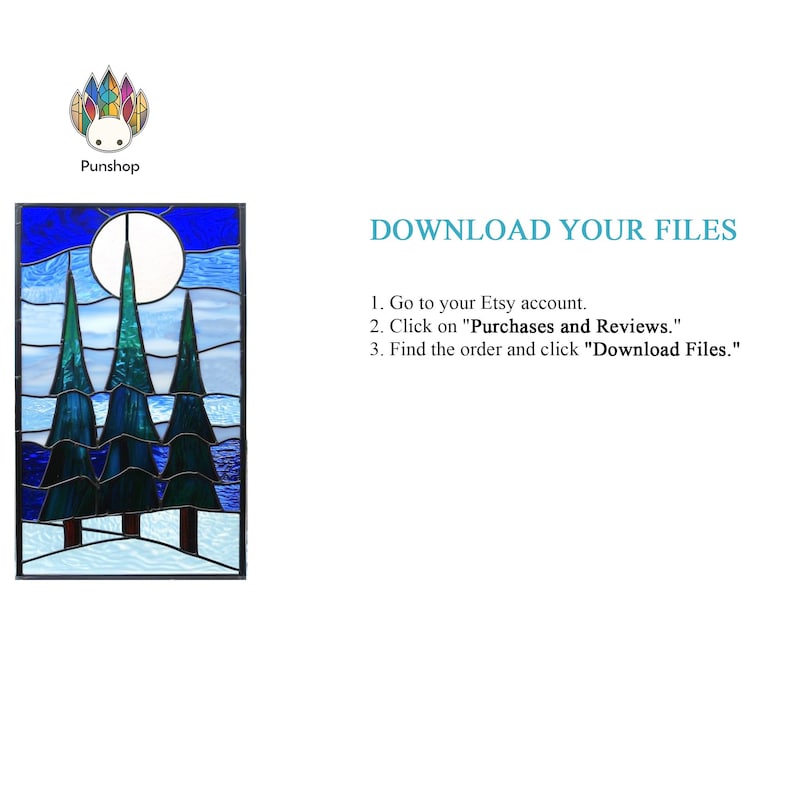 Digital Download PATTERNS Winter Pine Forest Stained Glass PUN263 - Etsy