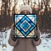 Digital Download Pattern Geometric Teal Stained Glass Panel PUN105 ...