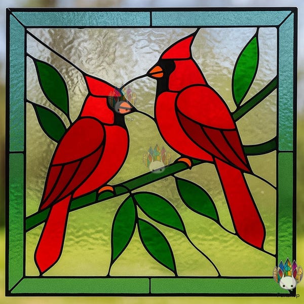 Stained Glass Cardinal Pattern - Etsy