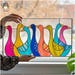 PUN833 Colorful Geese Stained Glass Pattern, Modern Bird Panel Template ...