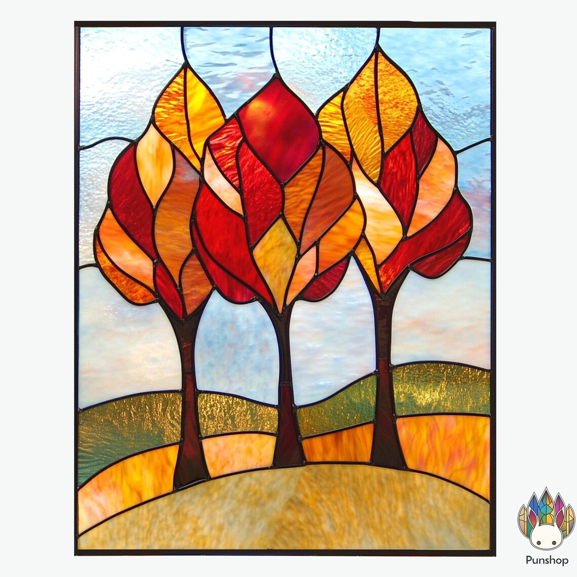 Digital Download Pattern Autumn Leaves Stained Glass Window Custom ...