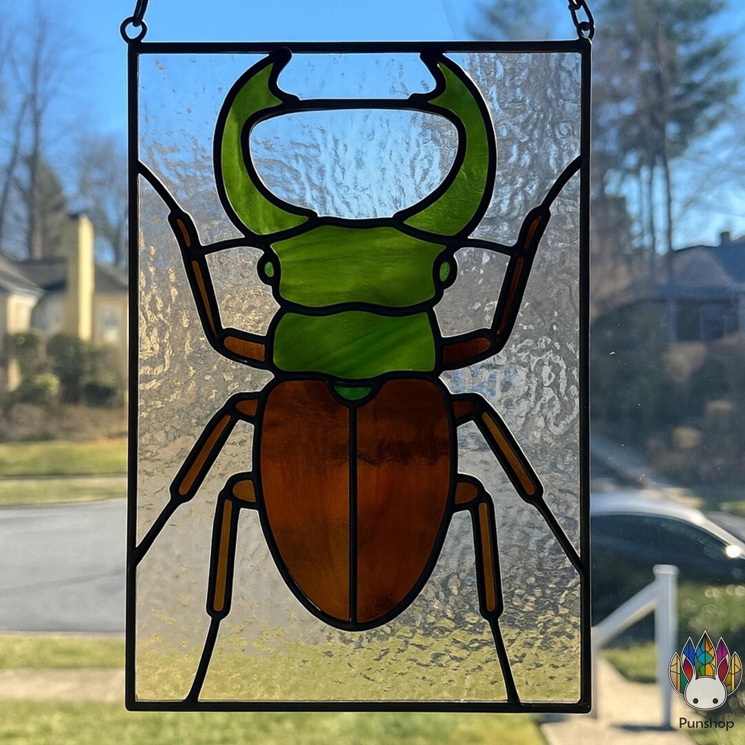 Digital Download Pattern Stained Glass NPUN330 Stag Beetle , Diy ...