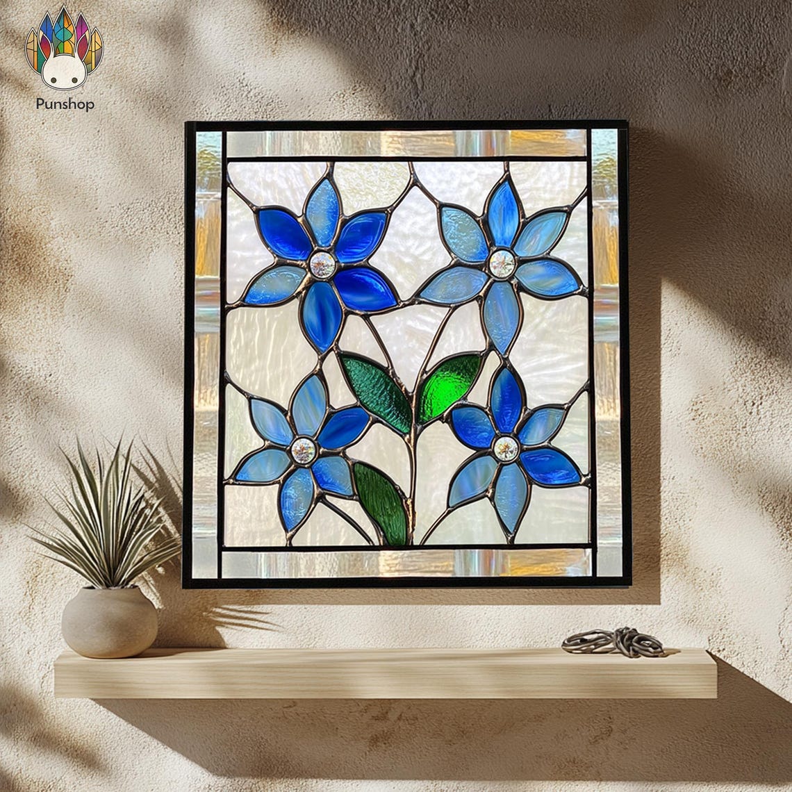 Digital Download PATTERNS Blue Flower ,blue Clematis Flower Stained ...