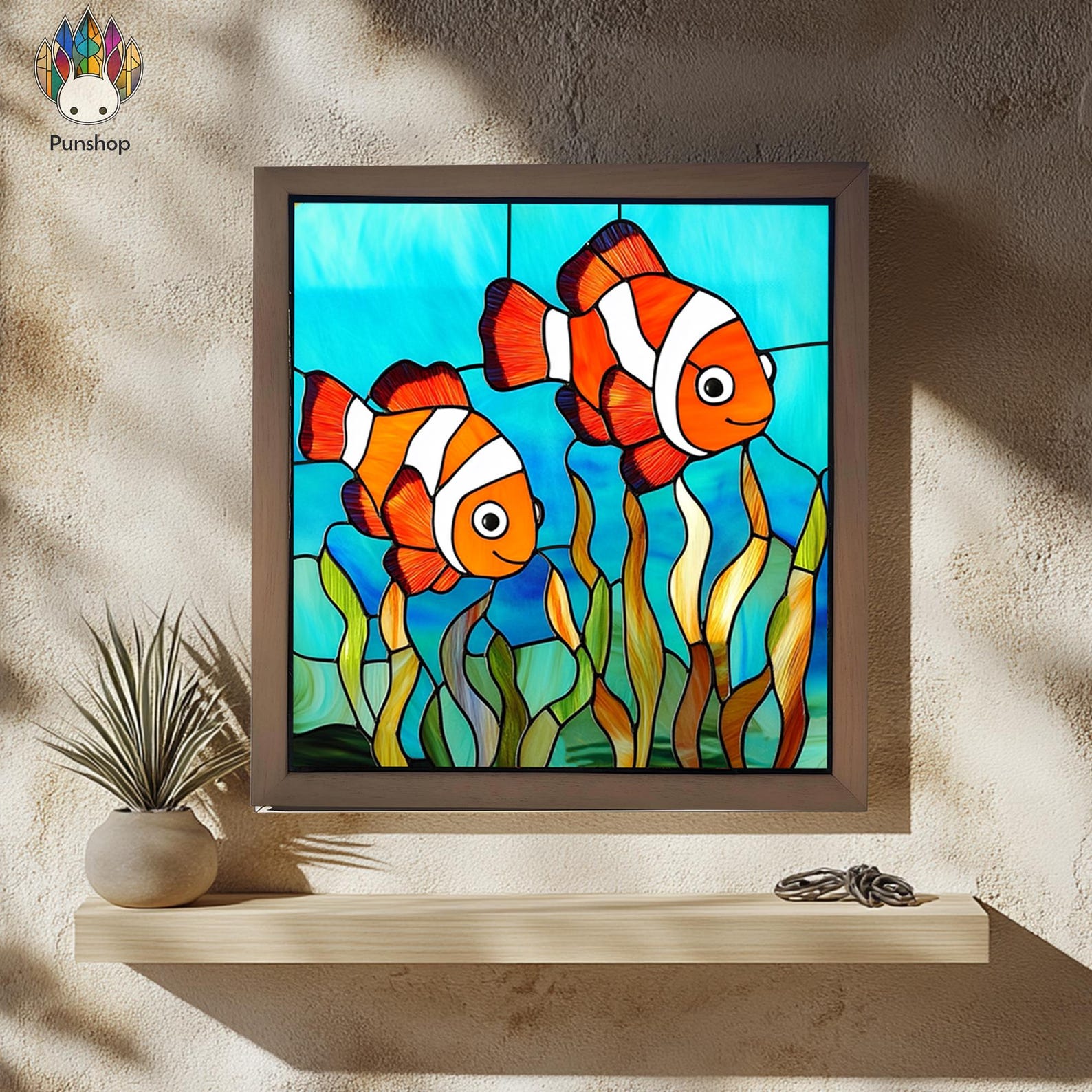 STAINED Glass Pattern,orange Nemo Fish PUN74 , Diy Stained Glass Easy ...