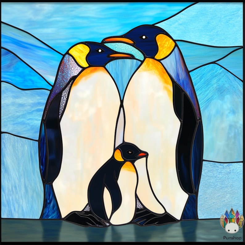Digital Download Pattern Stained Glass King Penguin Stained Glass PUN22 ...