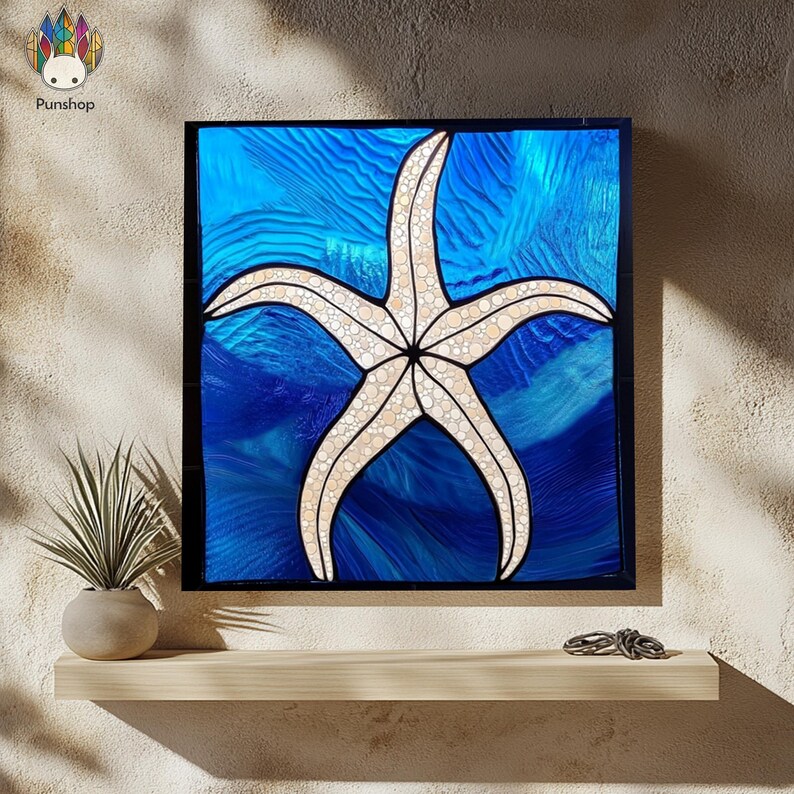 Digital Download Pattern Starfish Stained Glass PUN188, Stained Glass ...