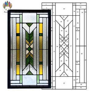 Digital Download Pattern Stained Glass Diamond Window Panel, Home Decor ...