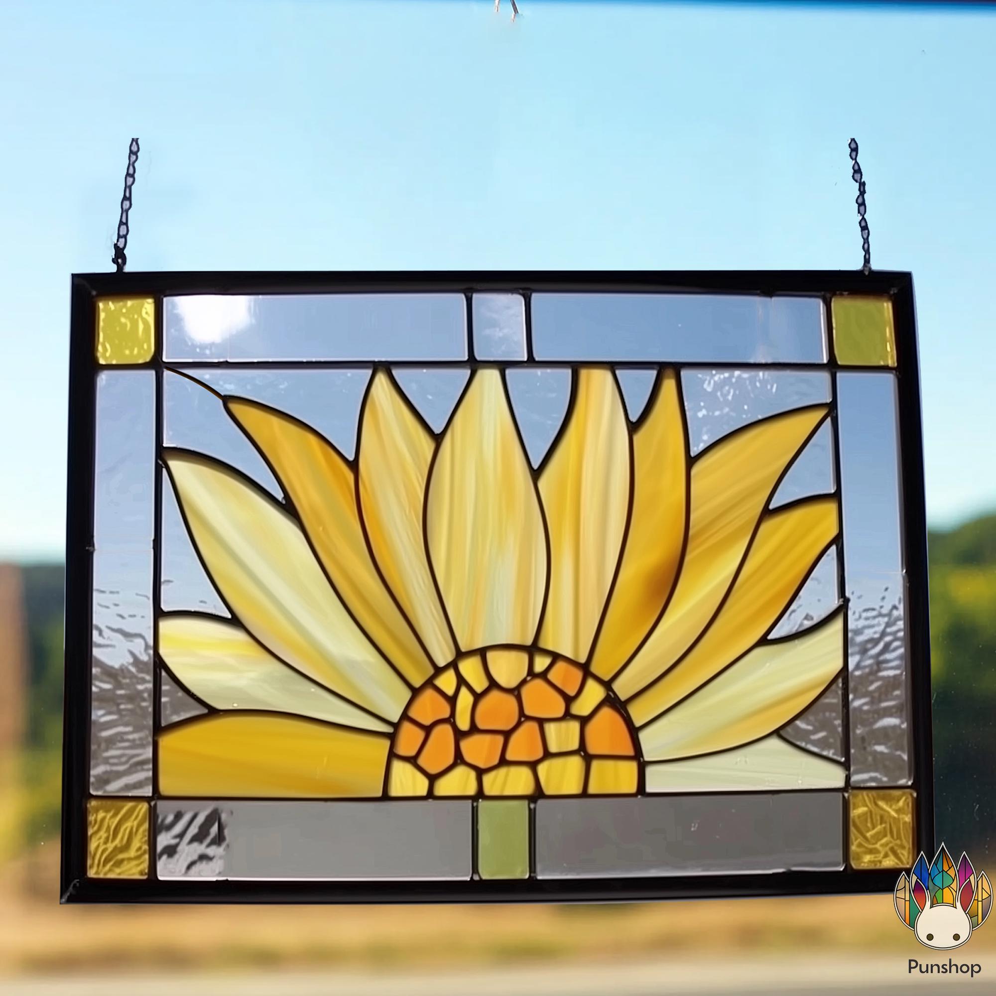 Digital Download PATTERNS Bright Yellow Sunflower Stained Glass PUN230 ...