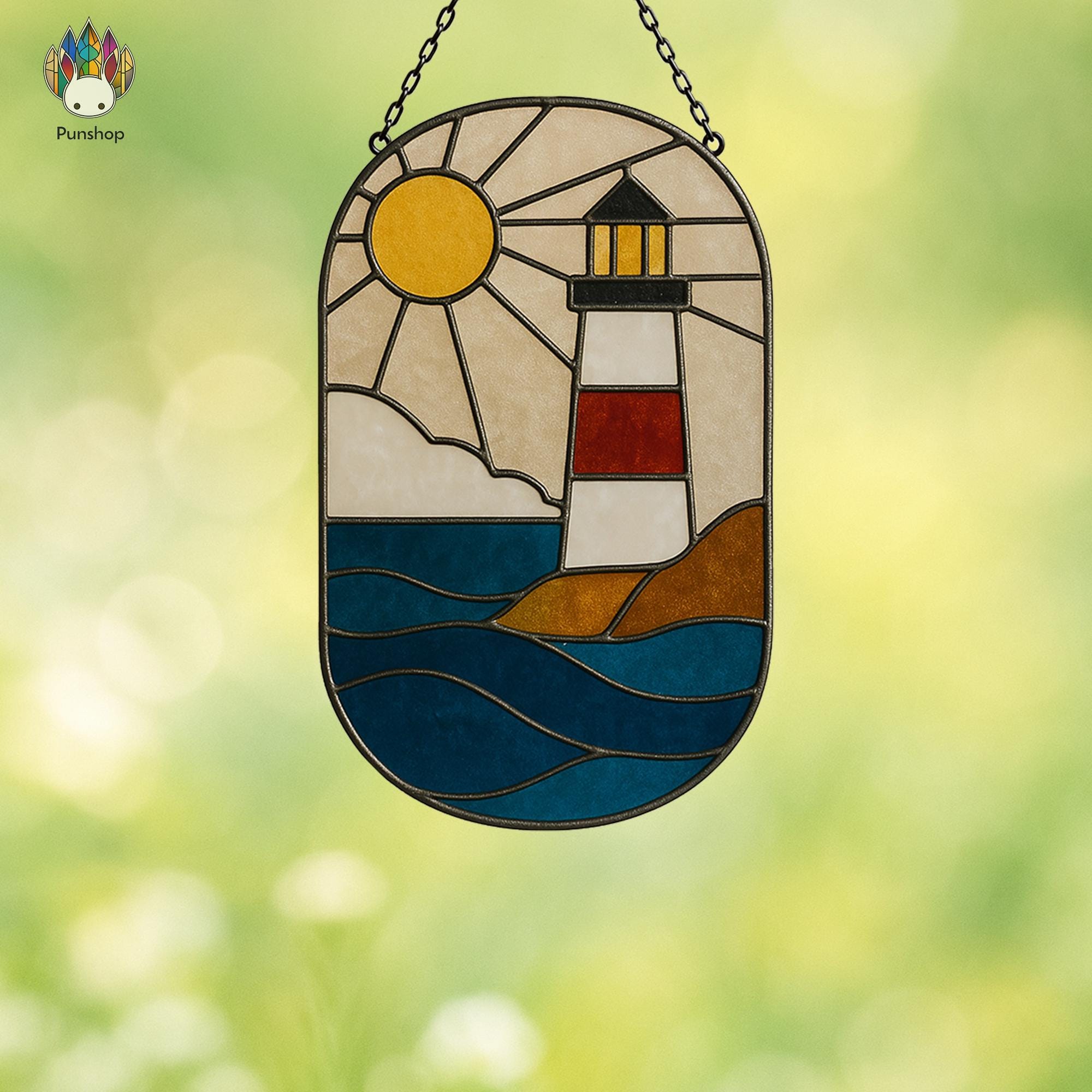 Digital Download Pattern Lighthouse ,stained Glass Panel, Stained Glass ...