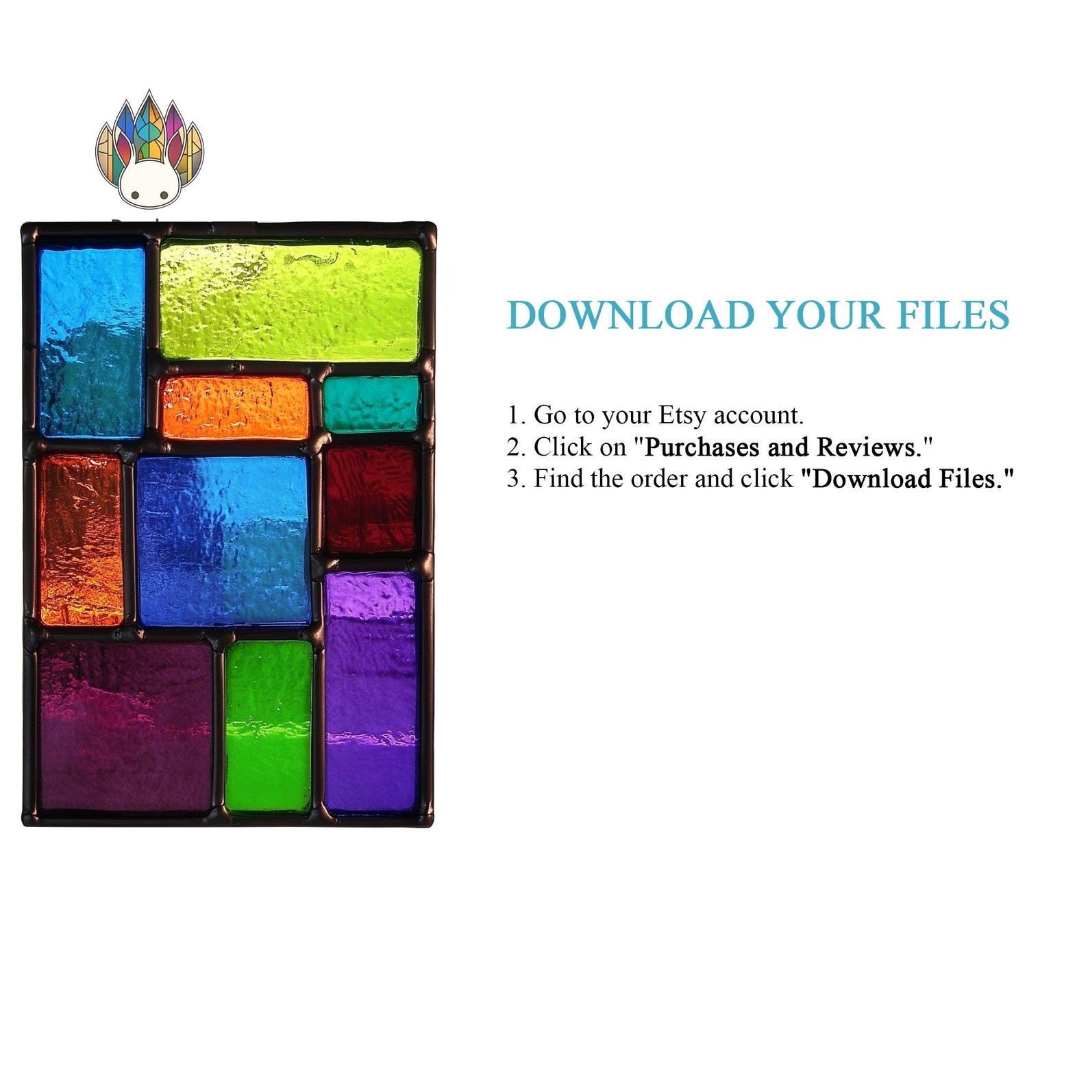 STAINED GLASS Pattern,rainbow Stained Glass PUN91 , Diy Stained Glass ...