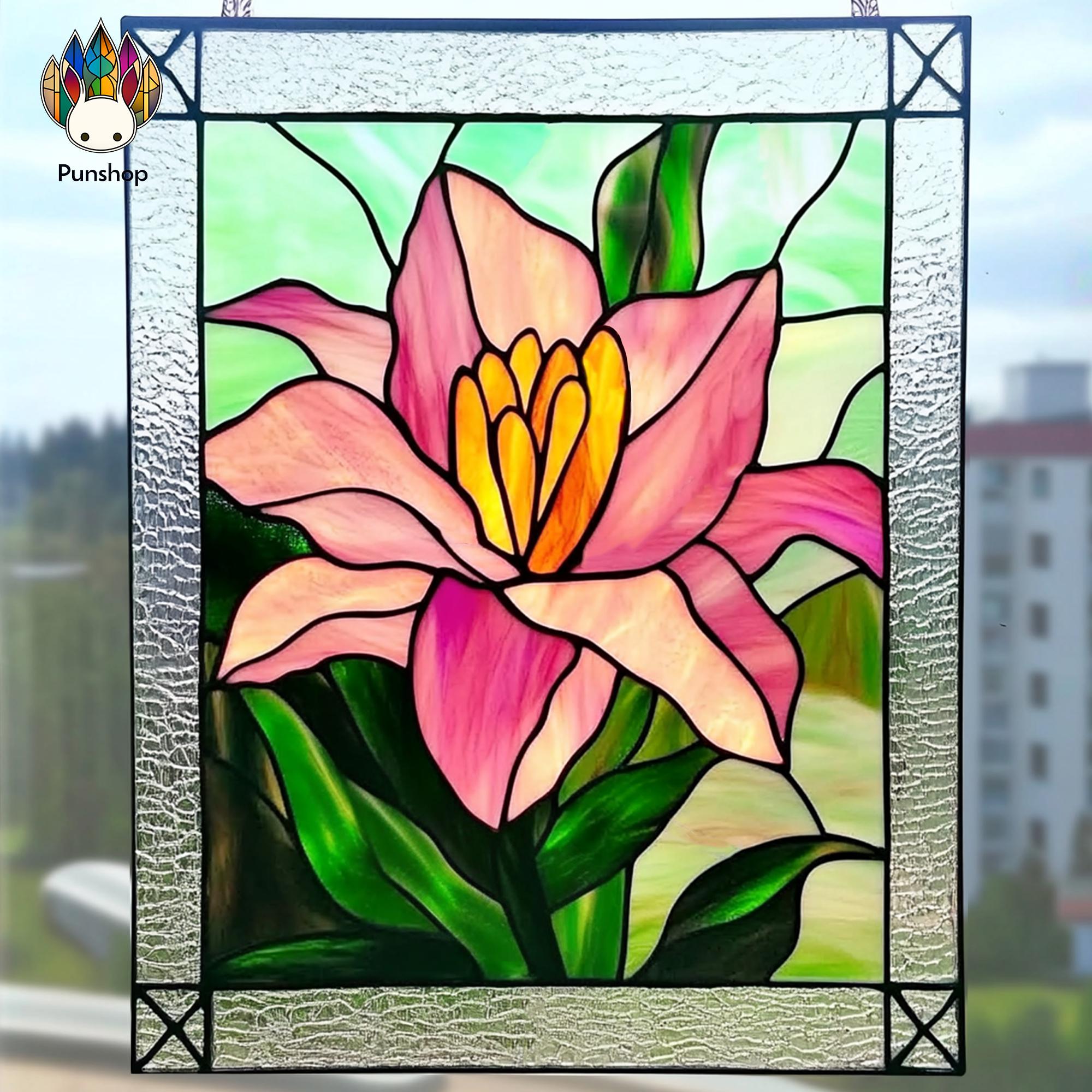 Digital Download PATTERNS Stained Glass Bright Pink Lily PUN31 , Diy ...