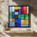 Digital Download Pattern Square Stained Glass Window Panel Multi Colors ...