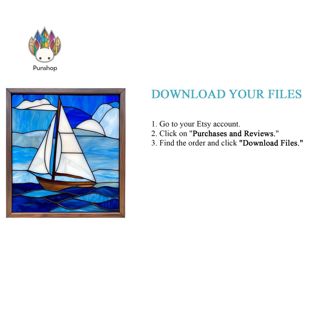 STAINED Glass Pattern,sailboat and Sea PUN 62 , Diy Stained Glass Easy ...