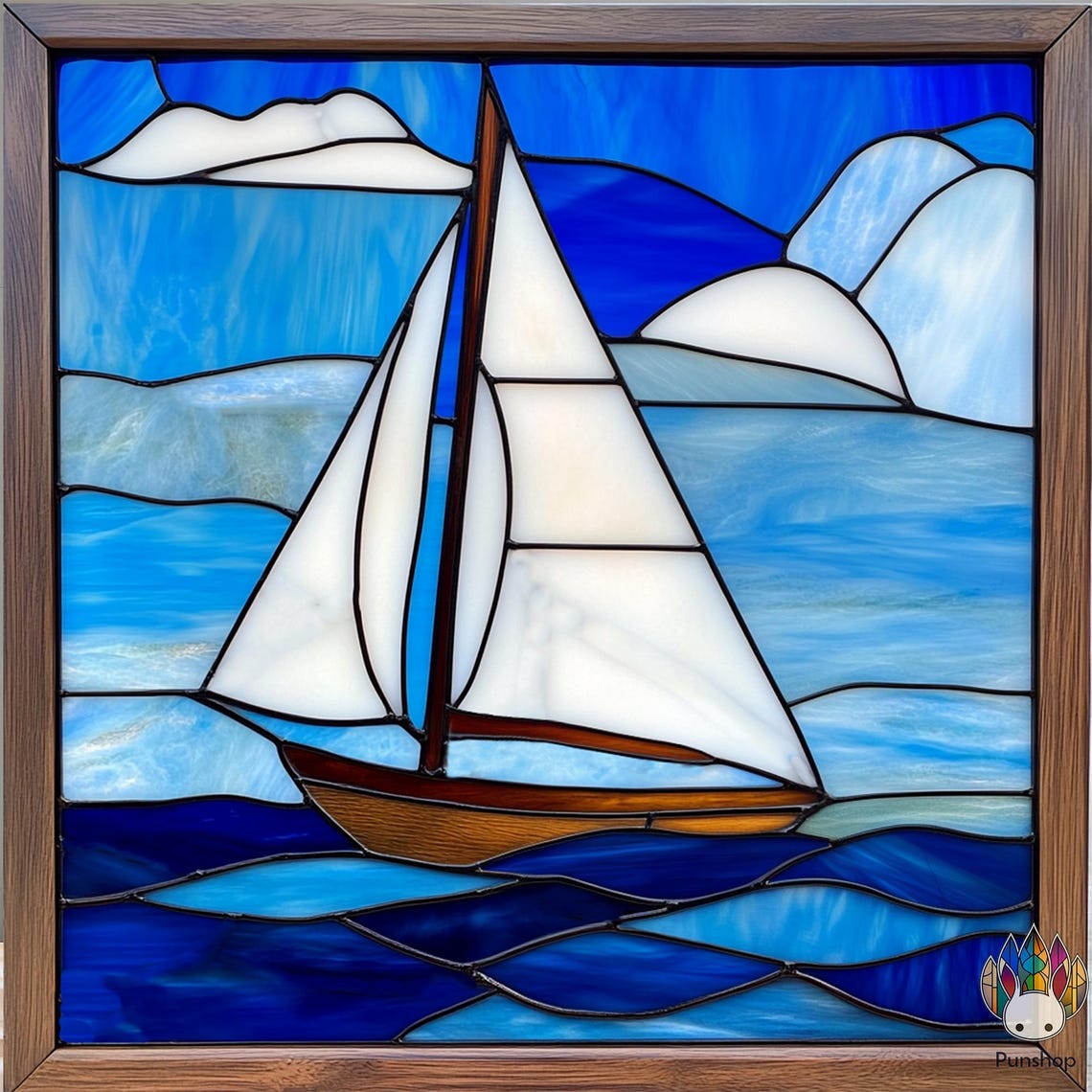STAINED Glass Pattern,sailboat and Sea PUN 62 , Diy Stained Glass Easy ...