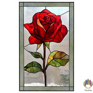 Digital Download PATTERNS Stained Glass Red Rose PUN56 , Diy Stained ...