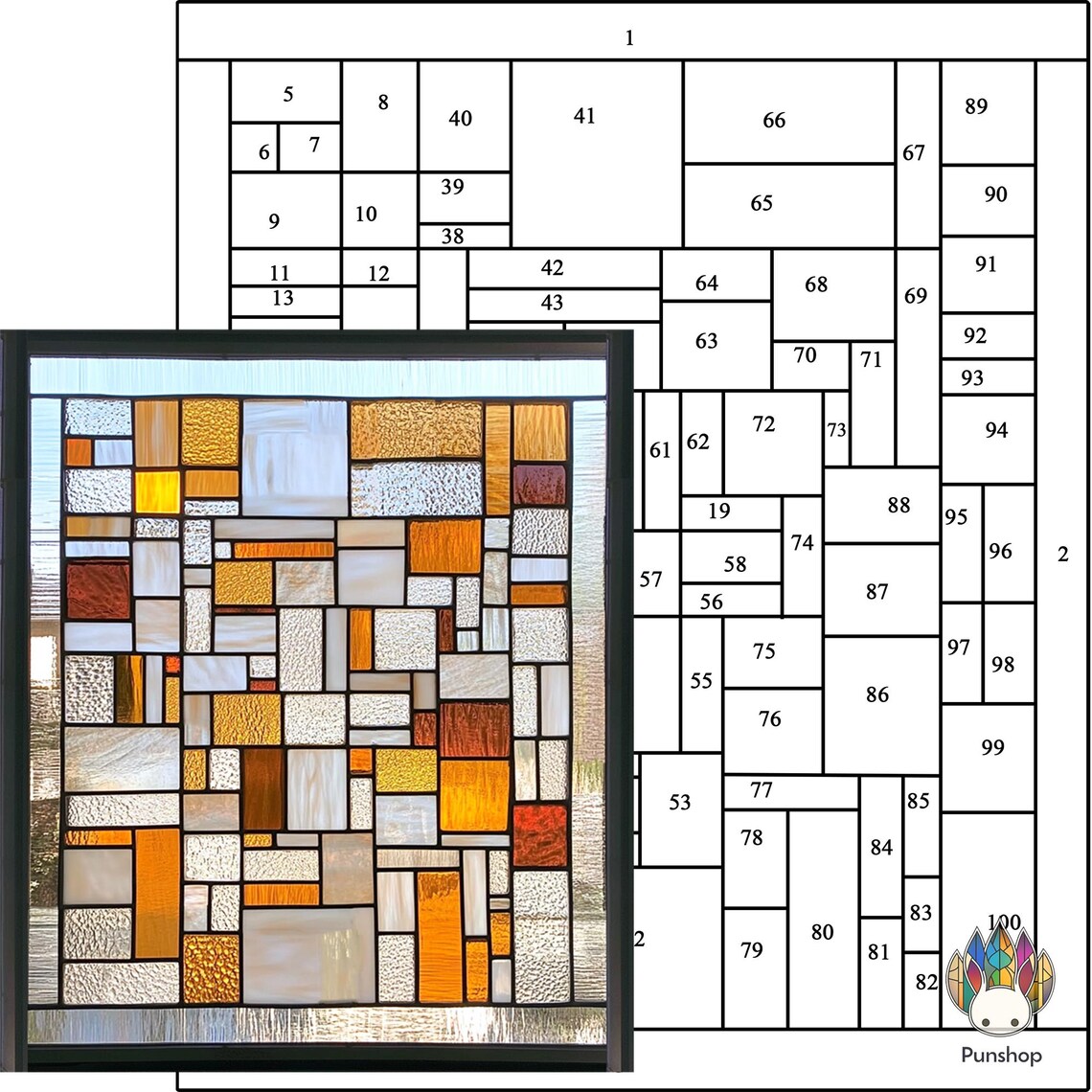 Digital Download Pattern Mission Style Geo Bright Colors ,stained Glass ...