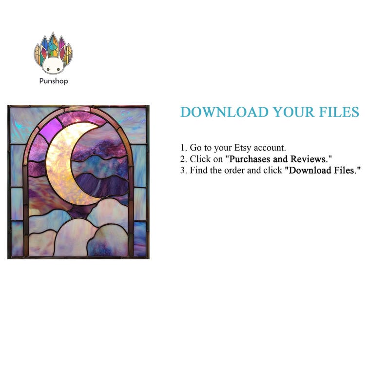 Digital Download Pattern Moonlight Window Stained Glass Pattern ...