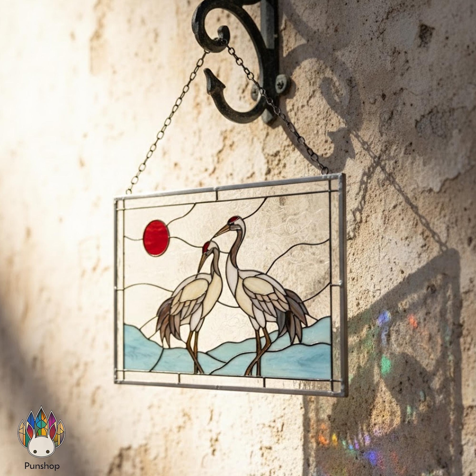 PUN843 Crane Stained Glass Pattern, Japanese Style Window Panel PDF - Etsy