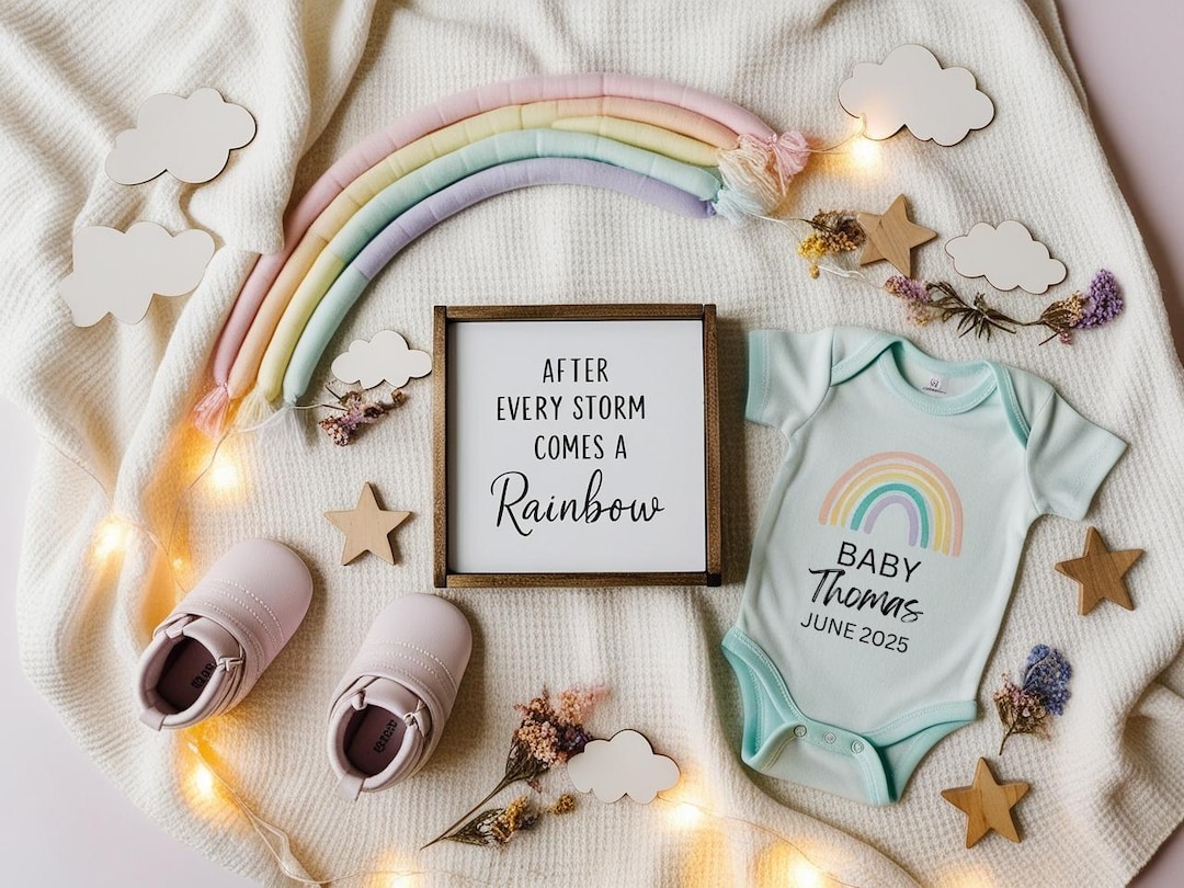 Rainbow Baby Announcement Template | "after Every Storm Comes a Rainbow ...