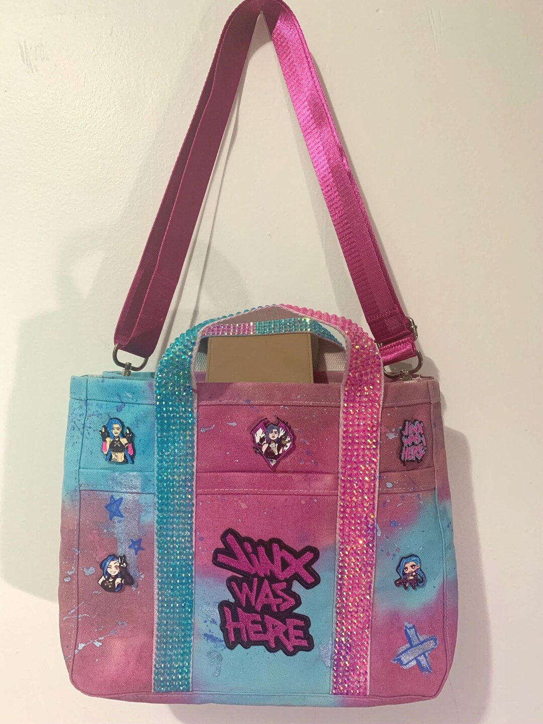 Arcane Jinx Tie Dyed Graffiti Crossbody Canvas Tote Bag - Etsy