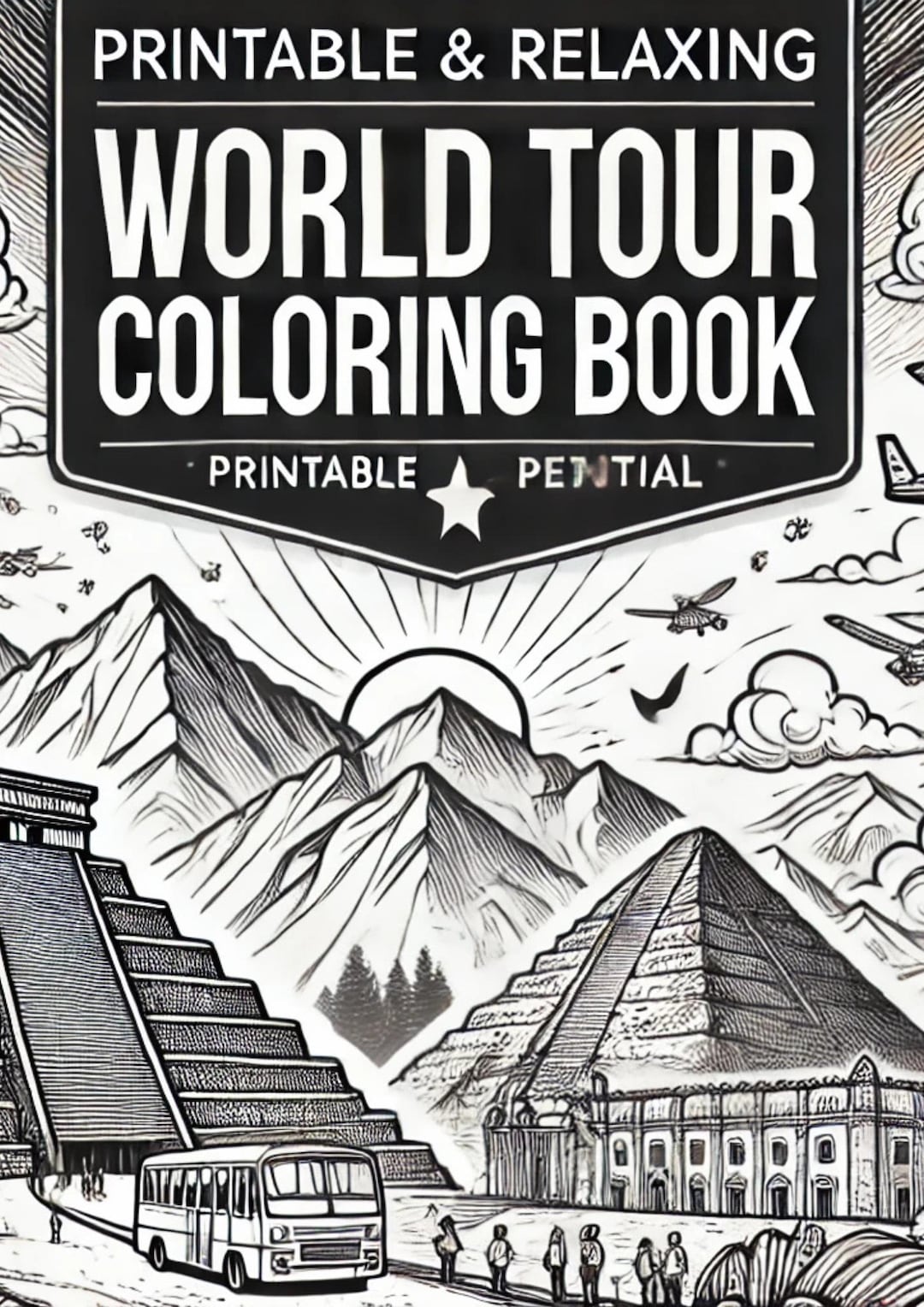 Printable World Tour Coloring Book | Relaxing Coloring Pages for Kids ...