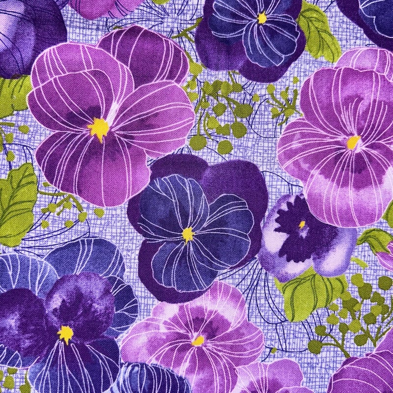 Pansys Posies Fabric - Etsy