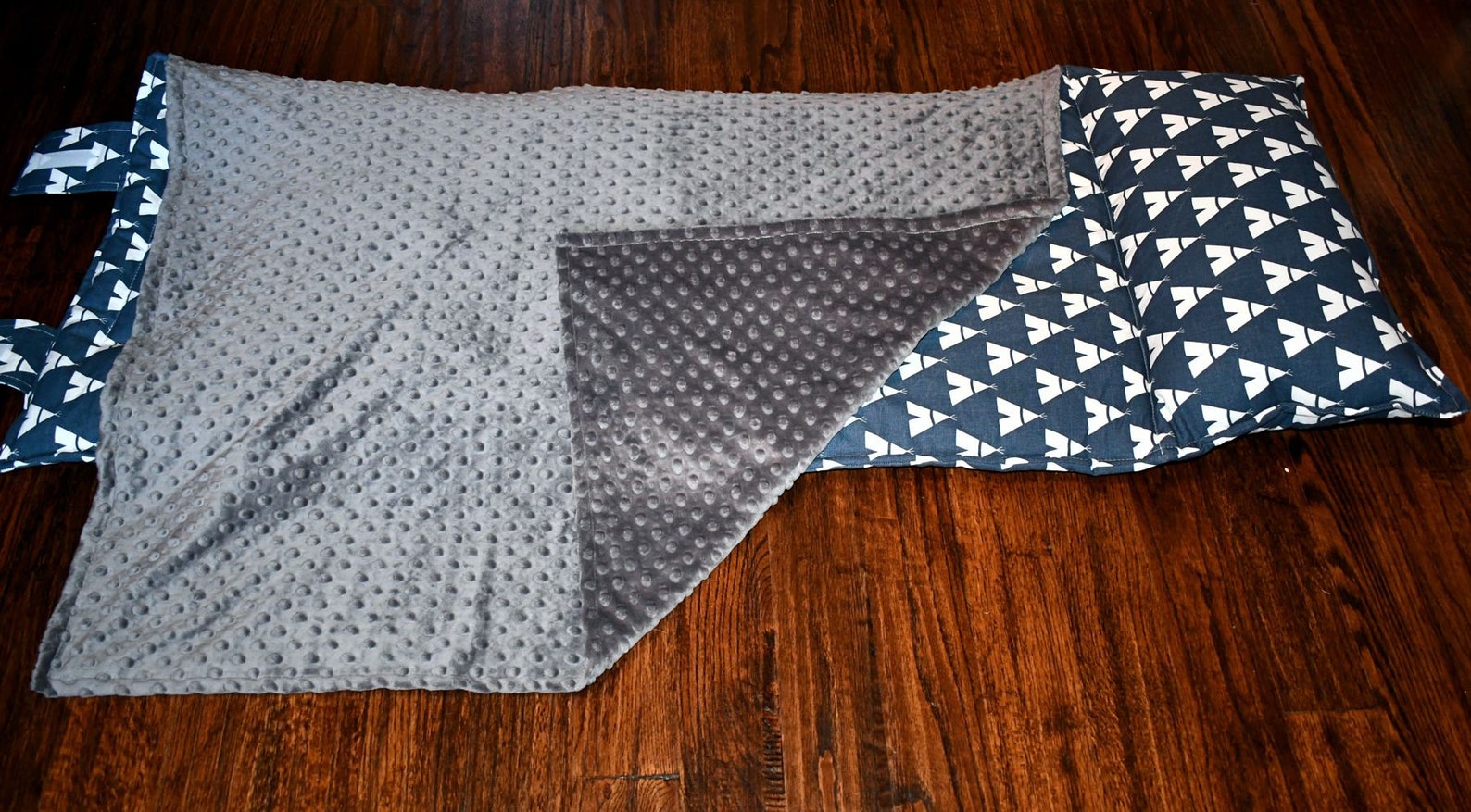 Navy Aztec Tepee Tent Kids Nap Mat, Personalized Preschool Kinder ...