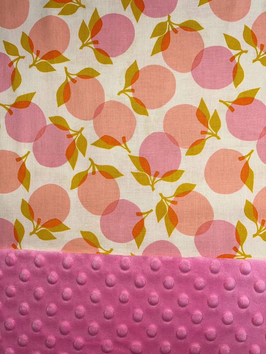 Clementine Pink Orange Peach Watercolor Kids Batting Nap Mat With Pink ...