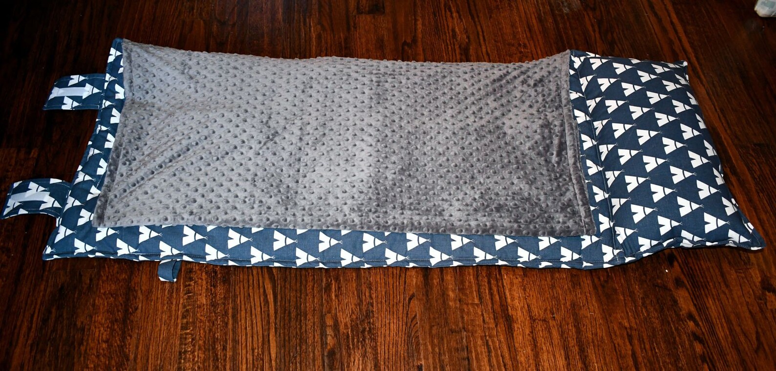 Navy Aztec Tepee Tent Kids Nap Mat, Personalized Preschool Kinder ...