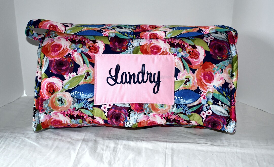 Watercolor Painted Blooms Garden Floral Flower Kids Nap Mat With Pink ...