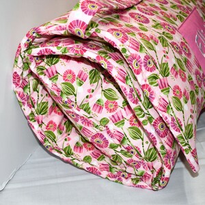 Sweet Pea Pink Lilly Flower Floral Kids Nap Mat With Pink Minky Dot ...
