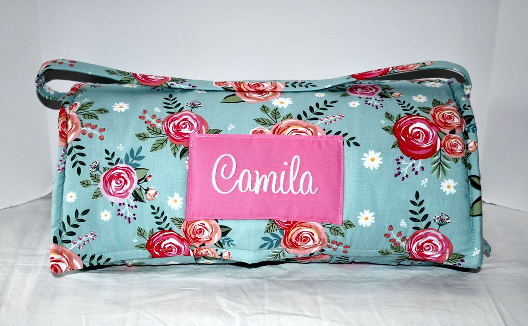 Watercolor Rose Garden Floral Flower Kids Nap Mat and Pink Minky Dot ...