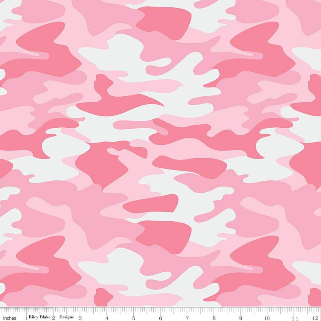 Pink Camouflage Cotton Fabric, Girl Camo Nobody Fights Alone Novelty ...