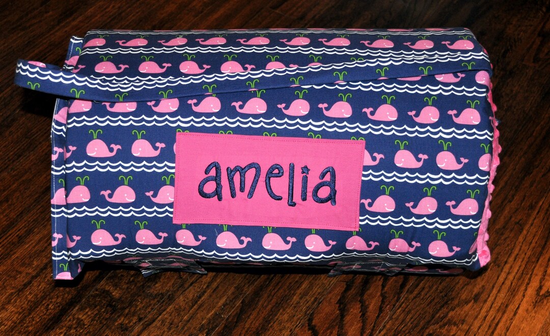 Pink Vine Whale Memory Foam Kids Nap Mat, Personalized Preschool ...