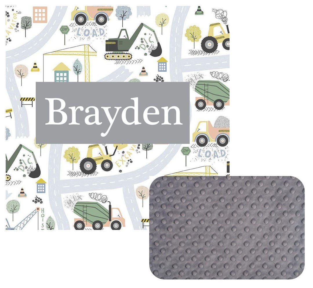 Construction Work Zone Dig It Builder Trucks Kids Batting Nap Mat With ...