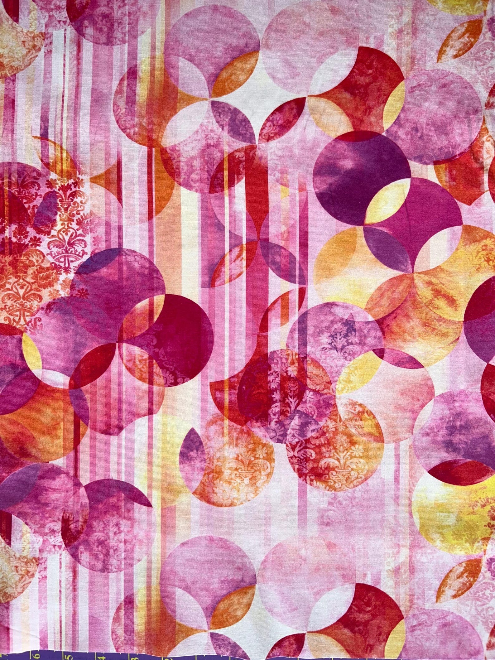 Gradients Geometric Circles Parfait Fruit Punch Cotton Fabric ...