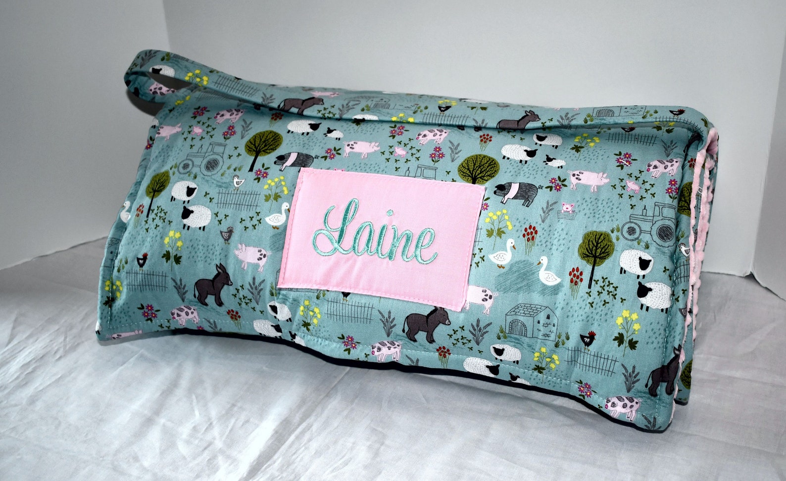 Fancy Farm Ranch Acre Piggy Tales Kids Nap Mat With Pink Minky Dot ...
